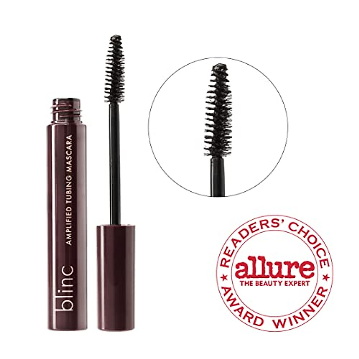 Blinc Amplified Tubing Mascara, Ultra-Longwearing Washable Mascara, Soft-Glam Volumizing, Lengthening and Defining Mascara, Gluten-Free and Cruelty-Free, Black, 9mL / 0.30 Fl. OZ
