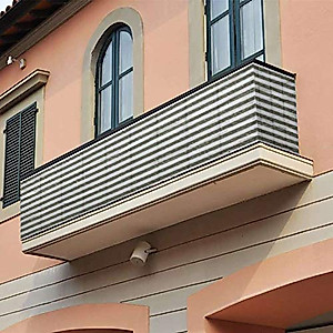 Ohstgp 3 x 16.5 Feet Privacy Screen Fence Netting Balcony Deck Privacy Screen with Grommets & Cable Ties,Garden Windscreen Mesh Shade Sail Net Barrier