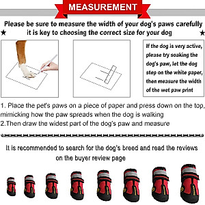 QUMY Dog Shoes for Large Dogs, Medium Dog Boots & Paw Protectors for Winter Snowy Day, Summer Hot Pavement, Waterproof in Rainy Weather, Outdoor Walking, Indoor Hardfloors Anti Slip Sole Red Size 2