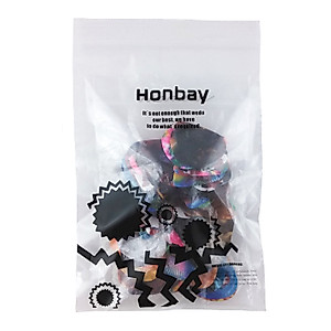 Honbay 100pcs 0.46mm Colorful Guitar Picks for Guitar, Ukulele, Bass