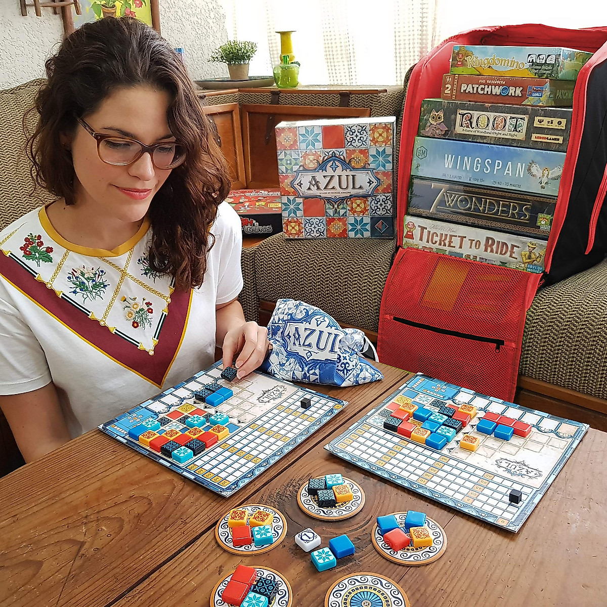 GeekOn SpacePak Board Game Backpack - A Large Capacity, Flat Folding Game Bag to Safely Transport Your Games