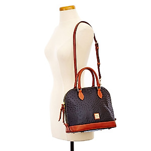 Dooney & Bourke Handbag, Ostrich Zip Zip Satchel - Black