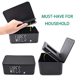 Moorfowl Baby Wipe Dispenser for Bathroom, Upgarde Design(8.2L x 4.9W x 3.9H inches), Minimalist Wipes Holder Container Flushable (Black-New)