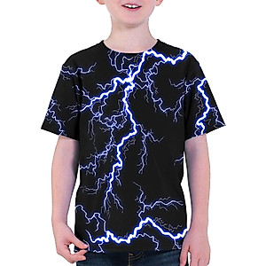 Asylvain Black Graphic Shirts for Kids Boys 3D Cool Tshirt Unisex Short Sleeve Summer Tops Tees Shirt Size 8-10 Years