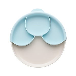 Miniware Healthy Meal Set with Sandwich Plate, Divider, and Detachable Suction Foot for Baby Toddler Kids - Promotes Self Feeding | Eco-Friendly and BPA Free | Dishwasher Safe (Vanilla, Aqua)…