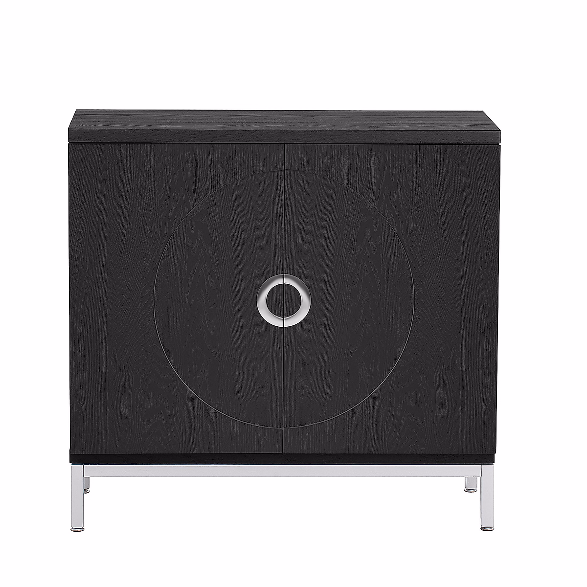 Bellemave Storage Cabinet with 2 Doors and Adjustable Shelves Wood Sideboard Buffet Cabinet with Storage and Metal Leg Accent Cabinets for Living Room Entryway Dining Room, Black