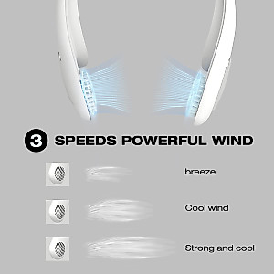 udeler Portable necklace fan,cool living personal ,Hands Free air Cooling Super Quiet fan 3 Speeds 48 Air Outlet 360°Cooling Hanging Neck Fan for Traveling,Sports, Office
