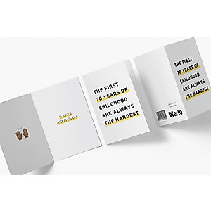 Happy 70th Birthday Card for Men Women, Funny 70th Birthday Cards for Husband Wife Dad Mom Brother Sister Friend, 70 Years Old Birthday Card, 70 Birthday Card with Envelope, Karto Yellow Childhood