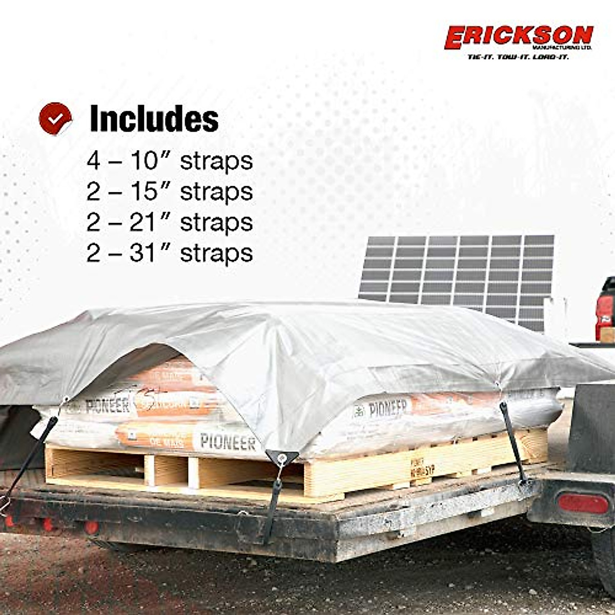 Erickson 06610 Multiple Length EPDM Rubber Tarp Strap, (Pack of 10)