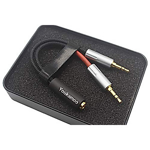 Youkamoo 2 x 3.5mm Male to 4.4mm Female Balanced 4 Pole 8 Core Silver Plated Headphone Earphone Audio Adapter Cable New in Box for PHA-3 3.5mm x 2 to 4.4mm