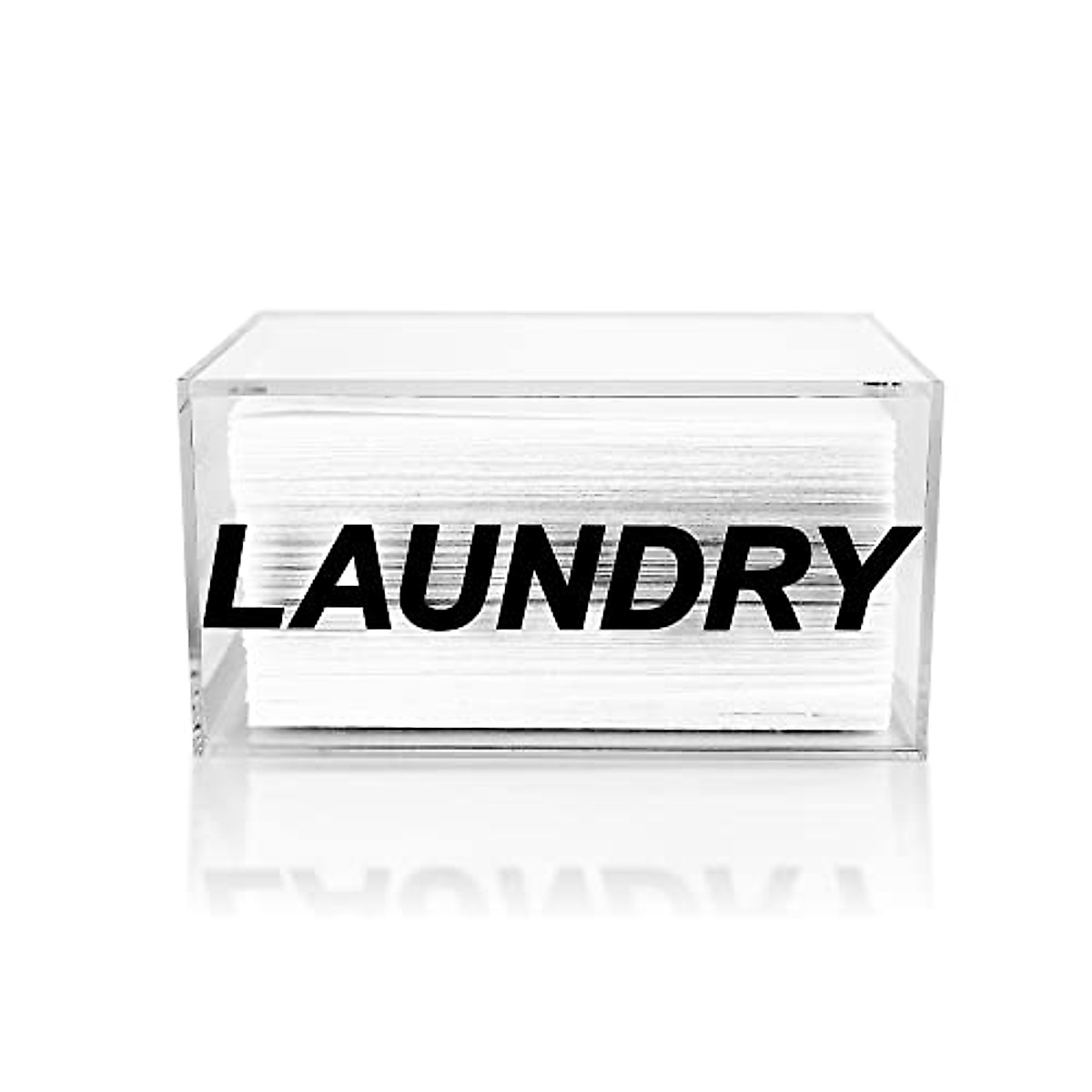 NOKI Dryer Sheets Holder, Clear Acrylic Dryer Sheet Dispenser with Lid, Laundry Powder & Detergent Pod Container for Laundry Room Decor