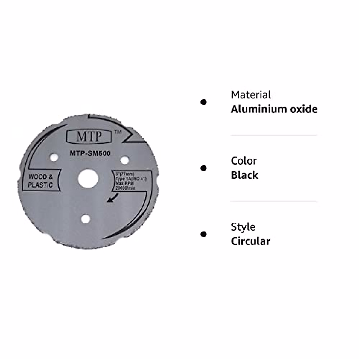 MTP Brand SM500 Saw Max 3" Wood Plastic Segment Carbide Circular Saw Compatible to use for Saw Max US40 and Rotozip zipsaw RFS1000 (1) - 7/16" Arbor