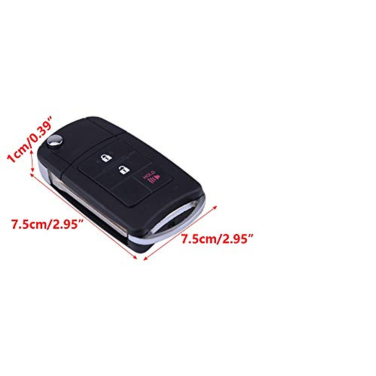 beler 3 Buttons Remodel Remote Flip Folding Key Shell Case Cover Fit For Toyota RAV4