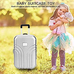 eecoo Baby Toy Suitcase, Cute Suitcase with Plastic Wheels Mini Travel Luggage Box Accessories Doll Suitcase Mini Suitcase for baby Toddlers Kids