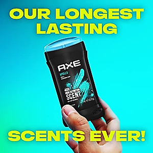 AXE Apollo Deodorant Stick 4 Count For Long Lasting Odor Protection, Sage And Cedarwood Men's Deo, Aluminum Free 3oz