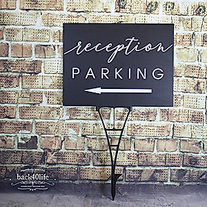 Back40Life - Wedding Reception Parking Info Sign - Coroplast Plastic Sign Customized (W-020)