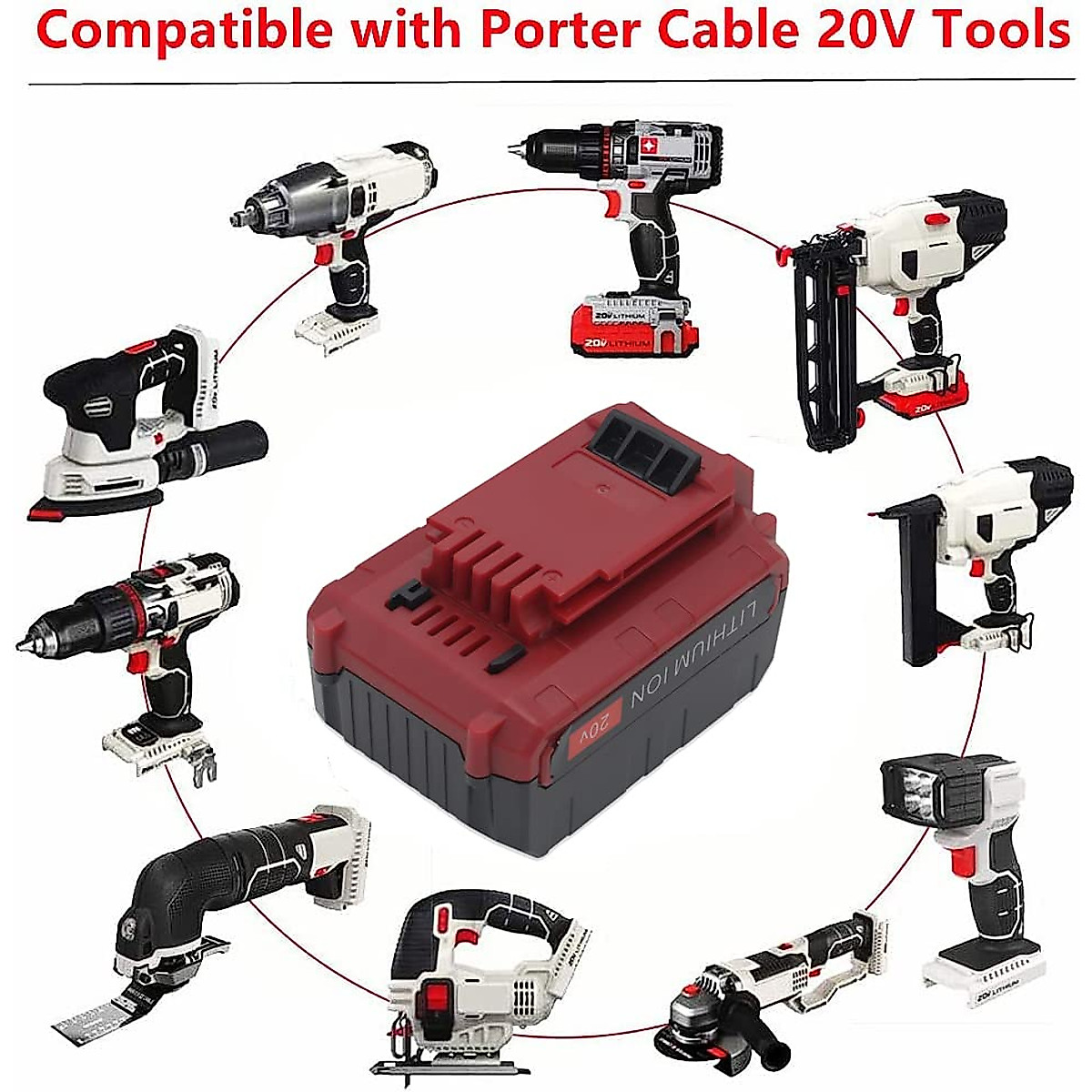 BTMKS 4.0Ah 20V MAX Lithium Battery Replacement for Porter Cable 20V Battery PCC682L PCC681L PCC680L PCC685LP PCC601 20 Volt MAX Cordless Drill Tools Battery