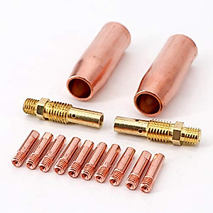 KIPA 0.035" MIG Welding Kit for Tweco Lincoln 100L Contact Tip Gas Diffuer Nozzle M3 Torch Gun Consumable Durable