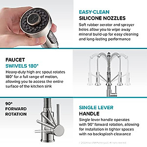 KRAUS Bolden Touchless Sensor Commercial Style 2-Function Single Handle Pull-Down Kitchen Faucet in Brushed Brass / Matte Black, KSF-1610BBMB