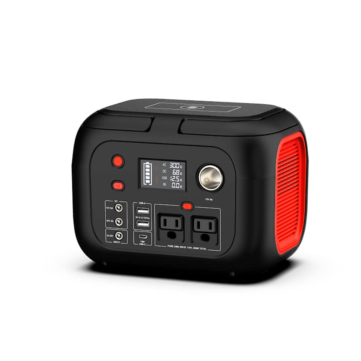 Portable Power Station With Wireless Charging 300W Portable Solar Generator 228Wh Portable Power Supply With LED Light Power Generator 9 Outputs Portable Charging Station for Outdoor Camping Emergency