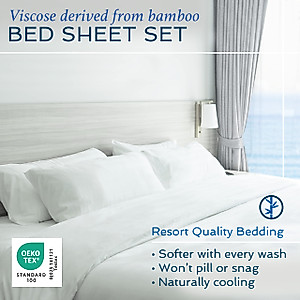 Hotel Sheets Direct 100% Viscose Derived from Bamboo Sheets Full - Cooling Luxury Bed Sheets w Deep Pocket - Silky Soft - Dark Grey