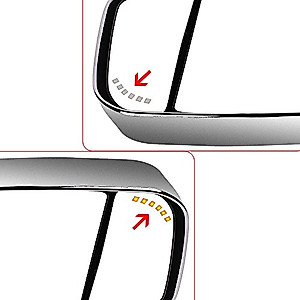 SCITOO Compatible fit For Dodge Towing Mirrors Chrome Rear View Mirrors 2002-2008 For Ram 1500 2003-2009 For Ram 1500 2500 3500 Arrow Turn Signal Side Marker Light Power Control Heated Features