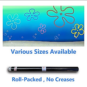 sb little Cartoon Underwater BOB Aquarium Background Sticker 16'' 16x24 (41x61cm) x24 (41x61cm), Fish Tank Backdrop Decorations HD Printing Simple Wallpaper PVC Poster (B)