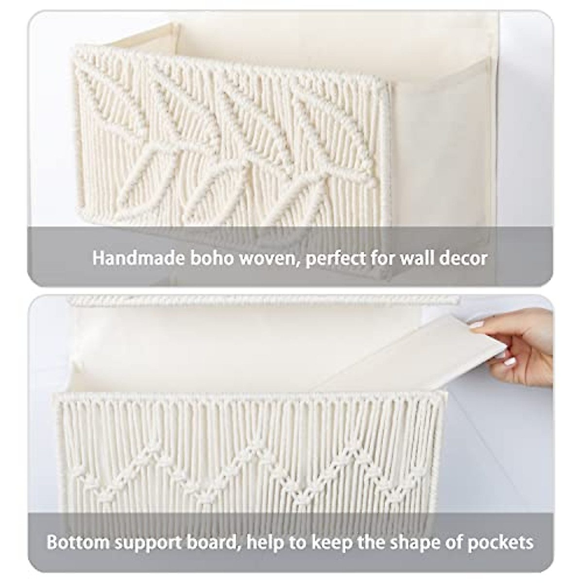 Zeesa Boho Over The Door Organizer, Hanging Storage with Large Pockets for Nursery, Pantry, Bathroom, Bedroom