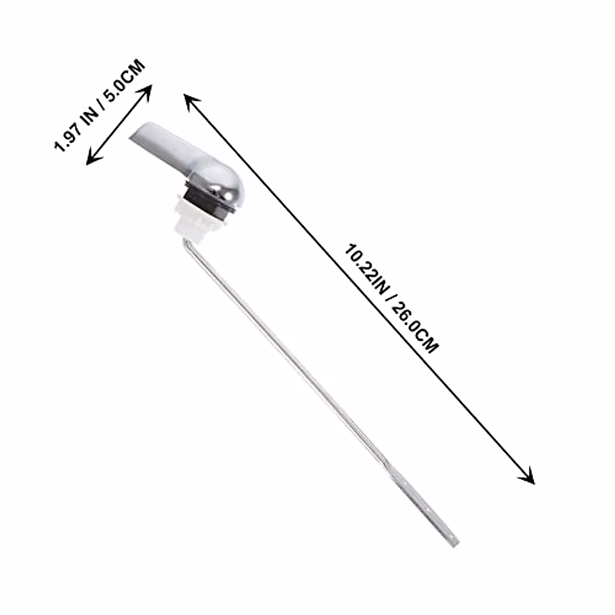 STOBAZA Toilet Tank 2 pcs Accessory Handle Water Switch Lever for Tank Toilets Part Accessories Most Replacement Universal Aluminum Flush Bathroom Hotel Re Metal Household Side Retro Home