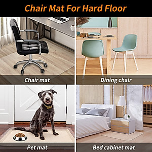 Office Chair Mat for Hardwood Floor - 36"x48" Floor Protector Mat for Rolling Chair, Clear Computer Desk Chair Mat for Hard Floor Use - Double Sided Texture, Easy Glide and Flat Without Curling