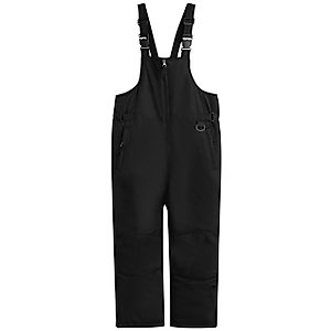 Cherokee Kids' Snow Bib - Boys and Girls Insulated Ski Pants Overalls (4-18), Size 4T, Black