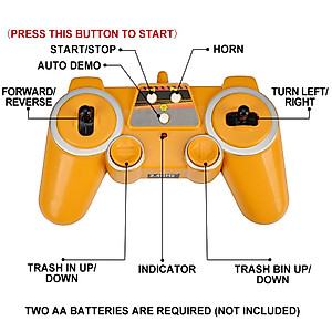 DOUBLE E Benz Licensed Remote Control Garbage Truck Electric Recycling Toy Set with Trash Bin Real Lights Rechargeable Waste Management Trash Truck Toys Gift for Kids