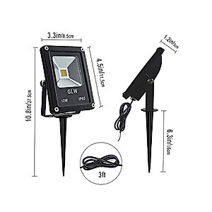 GLW Low Voltage Landscape Lights 10W 12V Outdoor Spotlights IP65 Waterproof Garden Lights,3000K Warm White Landscape Lighting for Yard,Tree,[8 Pack]