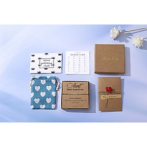 RareLove Best Aunt Ever Gifts Aunt Morse Code Beaded Bracelet Secret Message Jewelry Gift For Her, Waterproof Birthday Mothers Day Gifts for Aunts from Niece Nephew