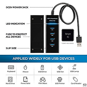 USB Hub 3.0 Extra USB Ports for Laptops - PC USB Extension Cable 4 Multiple USB Port for Laptop USB Port Expander USB Adapter - Computer Networking Hubs Gaming Accessories 3.0 Flash Drive Adapter