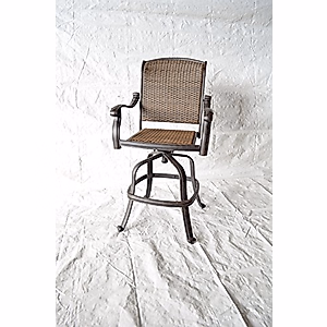 Santa Clara Outdoor Patio Set 6pc Swivel Barstools 30" H Dark Bronze Cast Aluminum