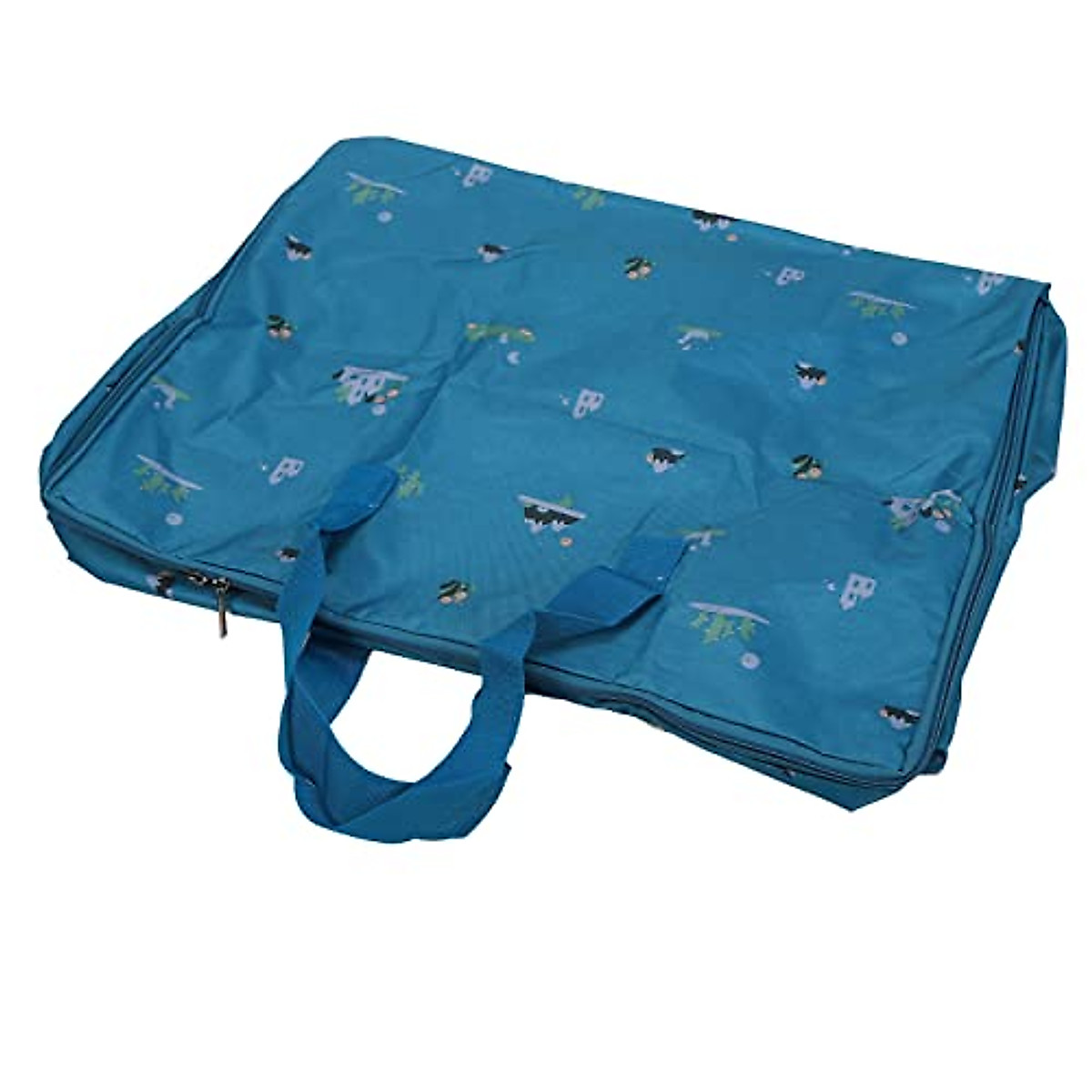 Extra Large Storage Bag,Foldable Portable Large Capacity House Moving Bags with Zippers & Carrying Handles for Moving Travelling College Dorm Camping(Blue Small House)