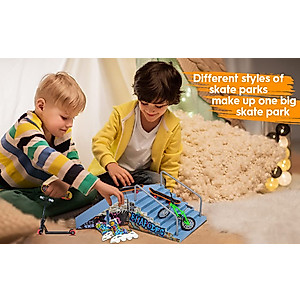 Mini Skateboard and Technology Skateboard Deck FingerToy Set, Skateboard Park Kit Ramp Parts, Unique Birthday Gift Ideas for Young Boys and Girls Ideas