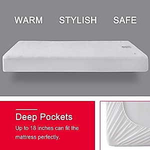 CAROMIO Heated Mattress Pad King Size 78x80 Inch, 4 Heating Levels and 10 Hours Auto Off Quilted Mattress Heating Pad Machine Washable Electric Mattress Pad with Dual Control, White