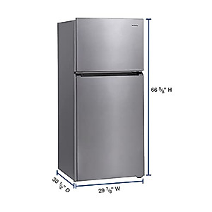 Winia 18 cu. Ft. Top Freezer Refrigerator with Icemaker - Stainless Steel