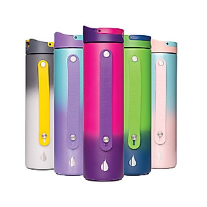 Elemental Iconic 20 oz Water Bottle with Straw Lid, Slim Insulated Water Bottles, Triple Wall Vacuum Stainless Steel Thermos, Reusable Metal Water Flask for Gym, Travel, & Sports - Berry Blast