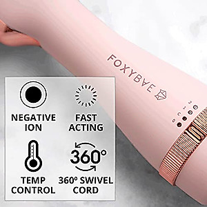 Foxybae Baby Blush Blowout Brush - Professional Hair Volumizer Brush with Nylon and Boar Bristles - Hair Dryer and Brush Combo - Shine Enhancing Brush - Perfect Hair Styling Tool - Light Pink