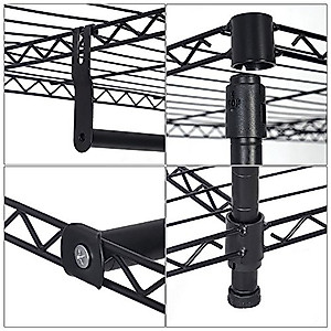 Wire Garment Rack 4-Tiers Heavy Duty Clothes Rack Large Size Clothing Rack with 3 Hanging Rods,Metal Freestanding Closet Wardrobe Rack, Black