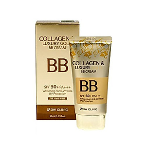 3W CLINIC Collagen & Luxury Gold BB Cream 1.69Oz SPF50+/PA+++ Wrinkle Care