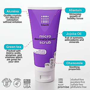 Microdermabrasion Facial Scrub and Face Exfoliator - Exfoliating Face Scrub Polish Cream with Dermatologist Grade Crystals for Anti-Aging, Dullness, Wrinkles, and Pores - Large 4 Ounce Size