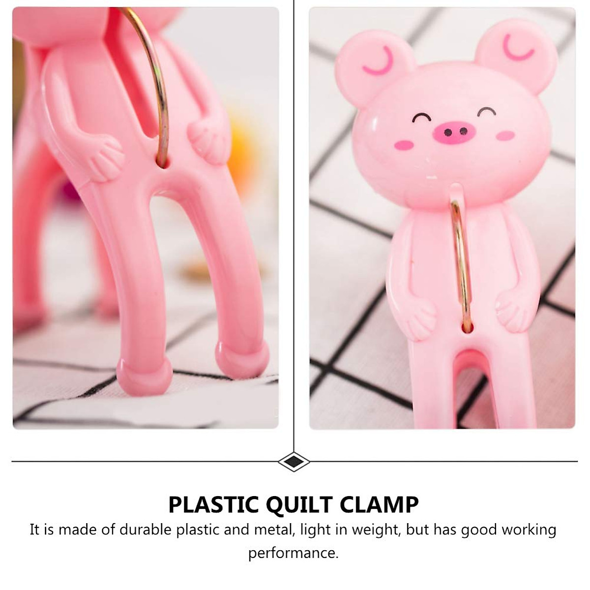 Cabilock 4pcs Beach Towel Clips Cartoon Pig Chair Clips Towel Holder Jumbo Plastic Quilt Clothes Pegs Hanging Clamps for Quilt Socks Stockings Scarf Clothes (Orange)