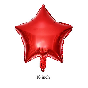 Wdecorm 14Pcs Volleyball Balloons Set, 4Pcs 18 inch 10 Pcs Red Blue Star Mylar for Sports Themed Birthday Baby Shower Senior Night Celebration Party Decoration Supplies