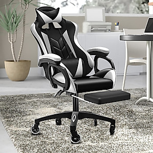 Frassie 28 inch Nylon Gaming Chair Base with 5 Casters, Heavy Duty Boss Office Chair Base Part Replacement (White)