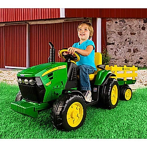 Peg Perego John Deere Ground Force Tractor with Trailer 12 Volt Ride on