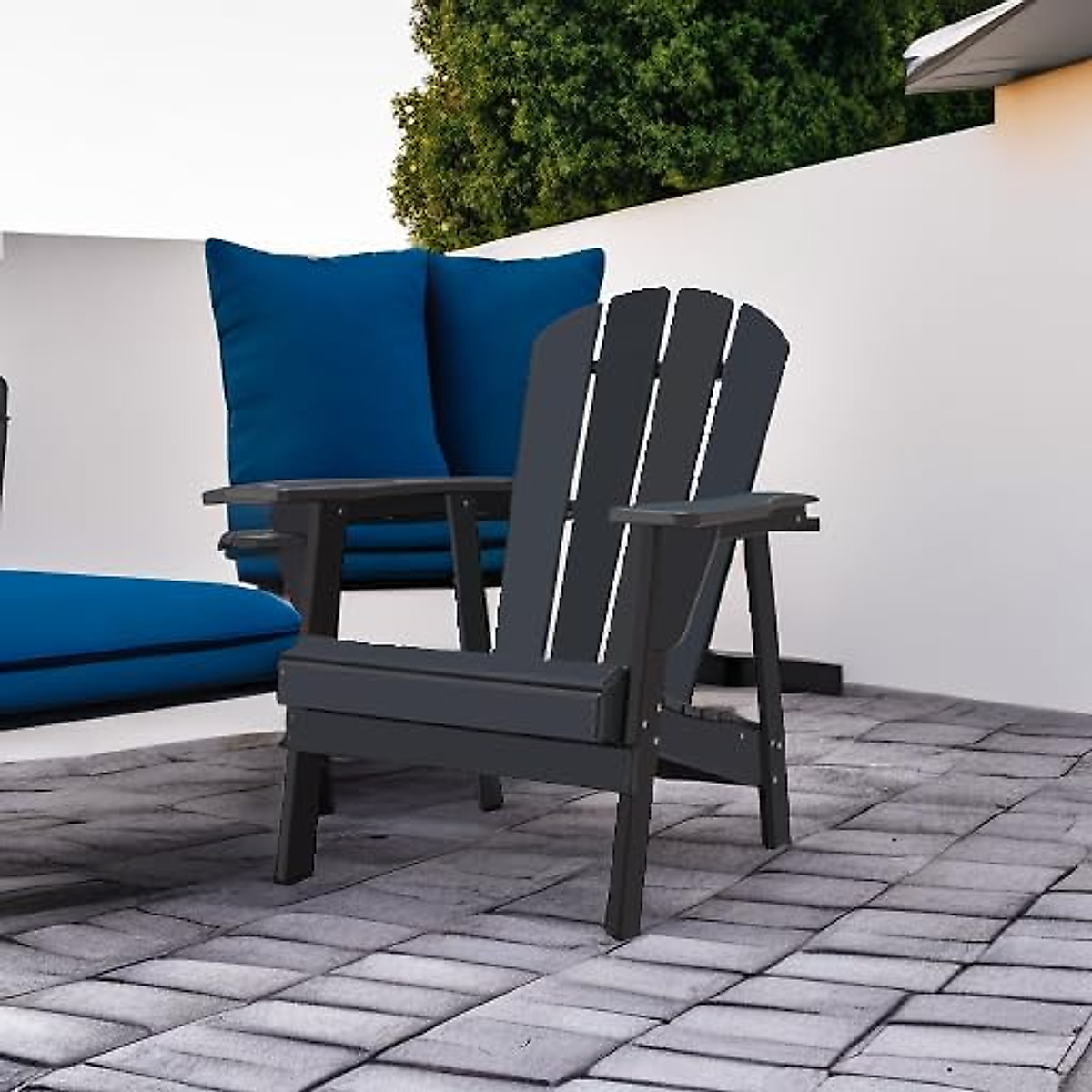 Restcozi Adirondack Chairs, HDPE All-Weather Adirondack Chair, Fire Pit Chairs (Classic, Black)